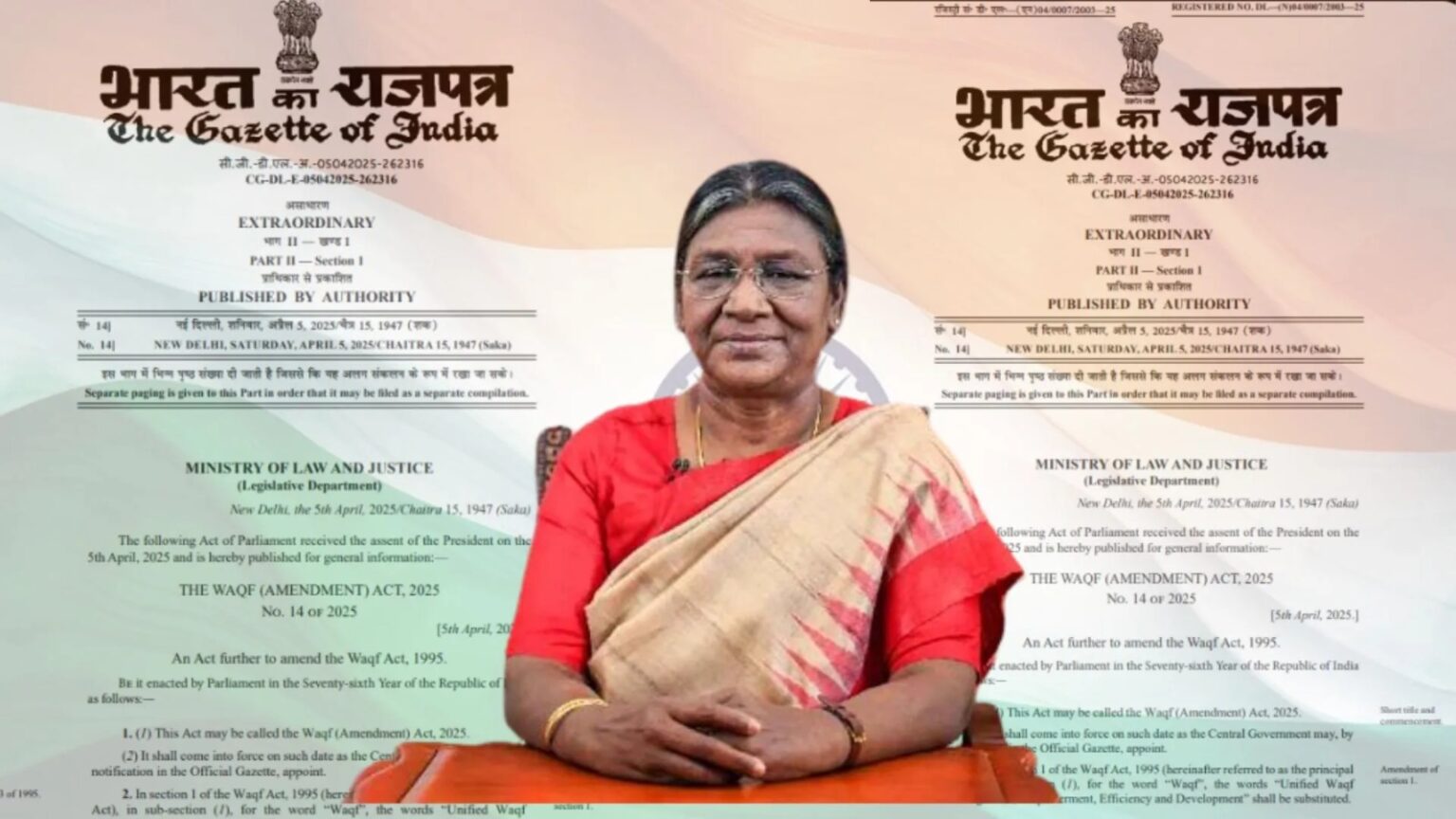 Waqf Act 2025: President Droupadi Murmu signs Waqf - Hind First